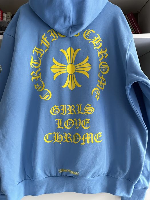 Chrome Hearts Chrome Hearts x Drake Girls Love Chrome Hoodie – Blue ...