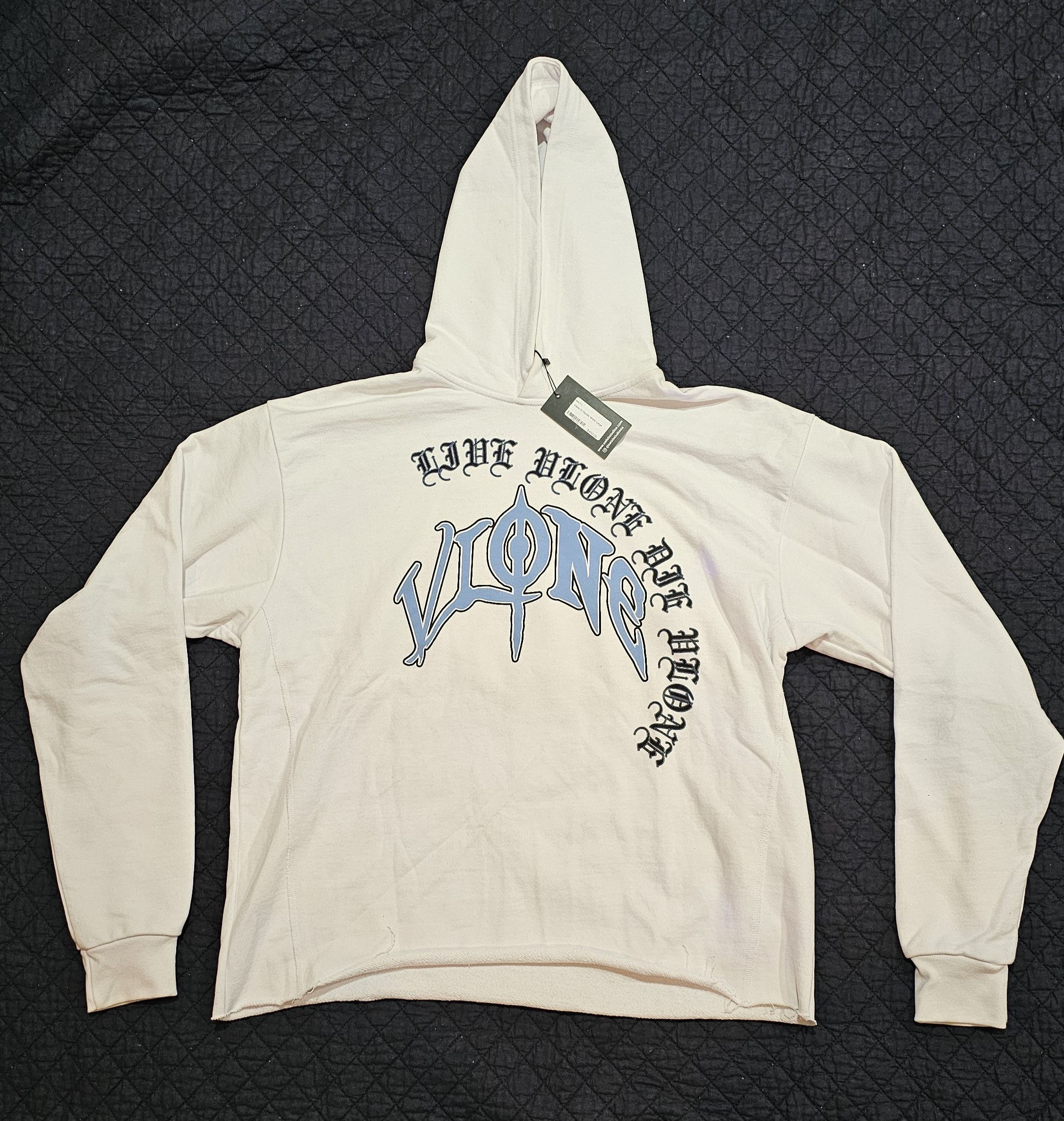 Vlone (VNDS) Vlone O Hoodie White/Blue (L) | Grailed
