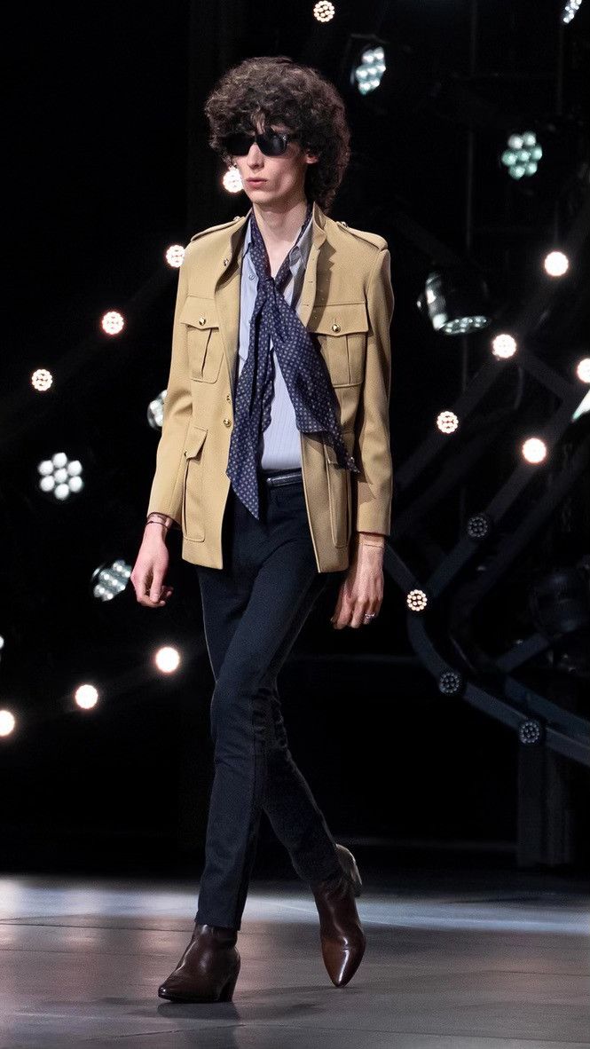 Celine FW23 Silk Scarf Wiltern Runway Collection Bordeaux Slimane | Grailed