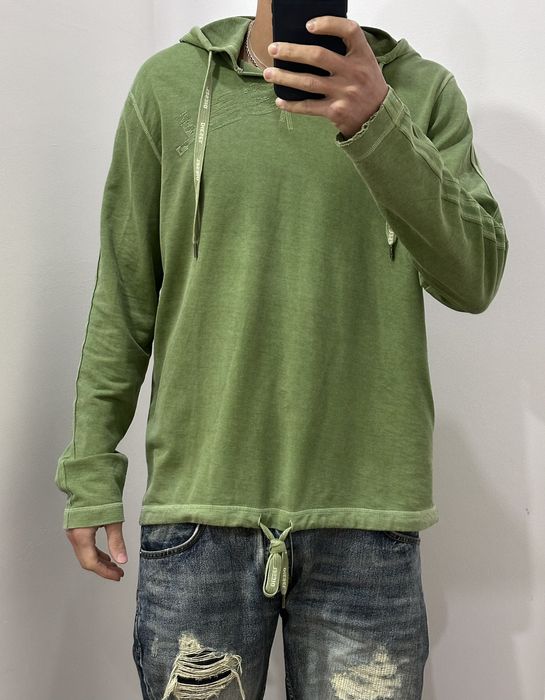 Diesel Vintage Y2K Diesel Logo Avant Garde V Neck Oversized Hoodie ...