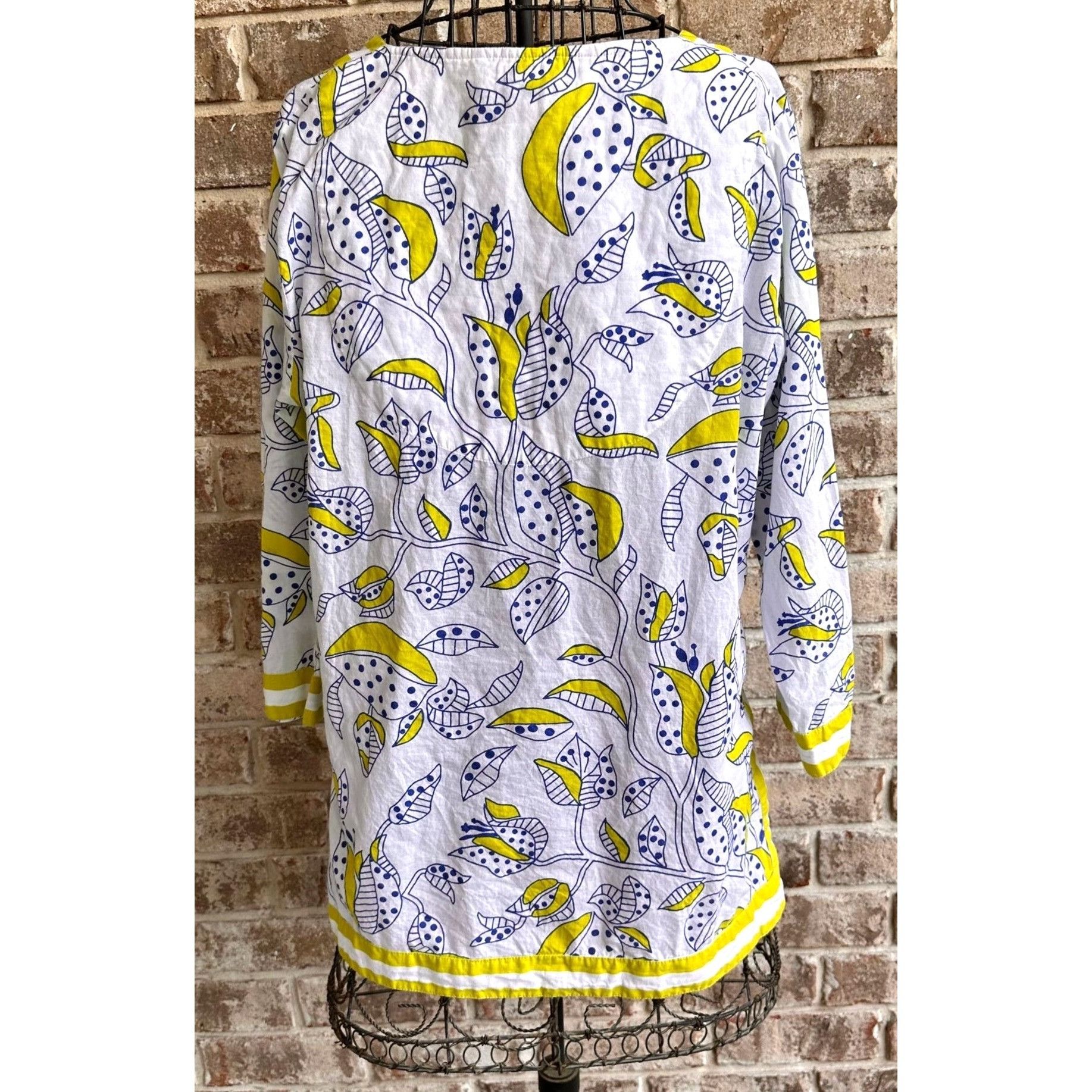 Designer Gretchen Scott Tunic Top Large V Neck Whimsical Floral | Grailed