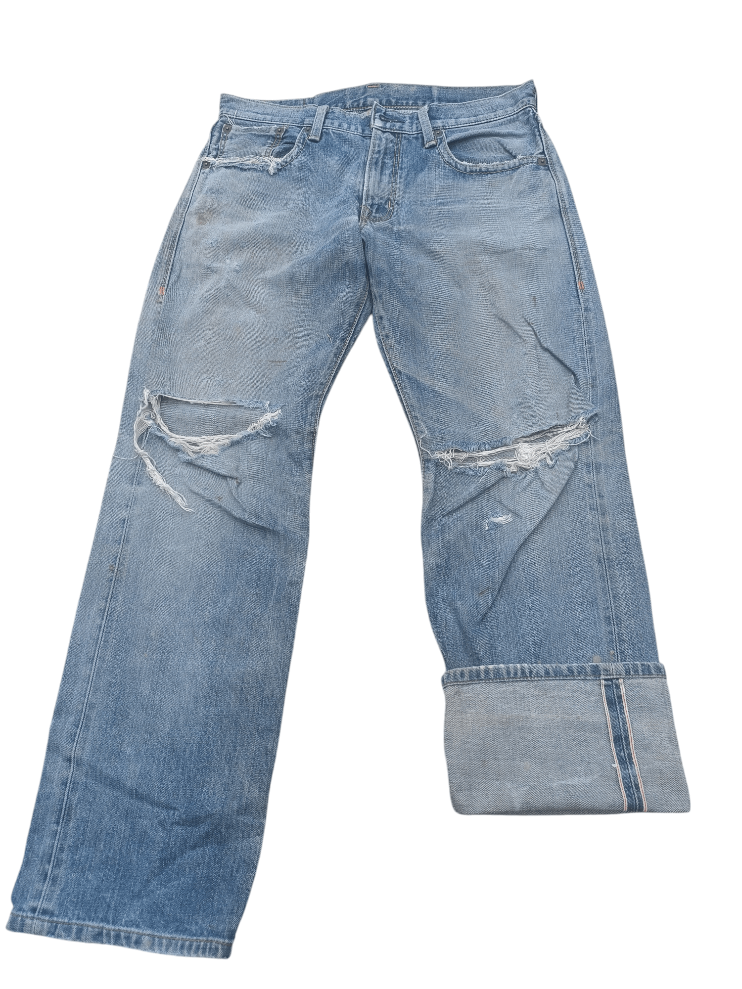 Edwin × Vintage EDWIN VINTAGE ORANGE TAB DISTRESSED SELVEDGE DENIM E197 ...