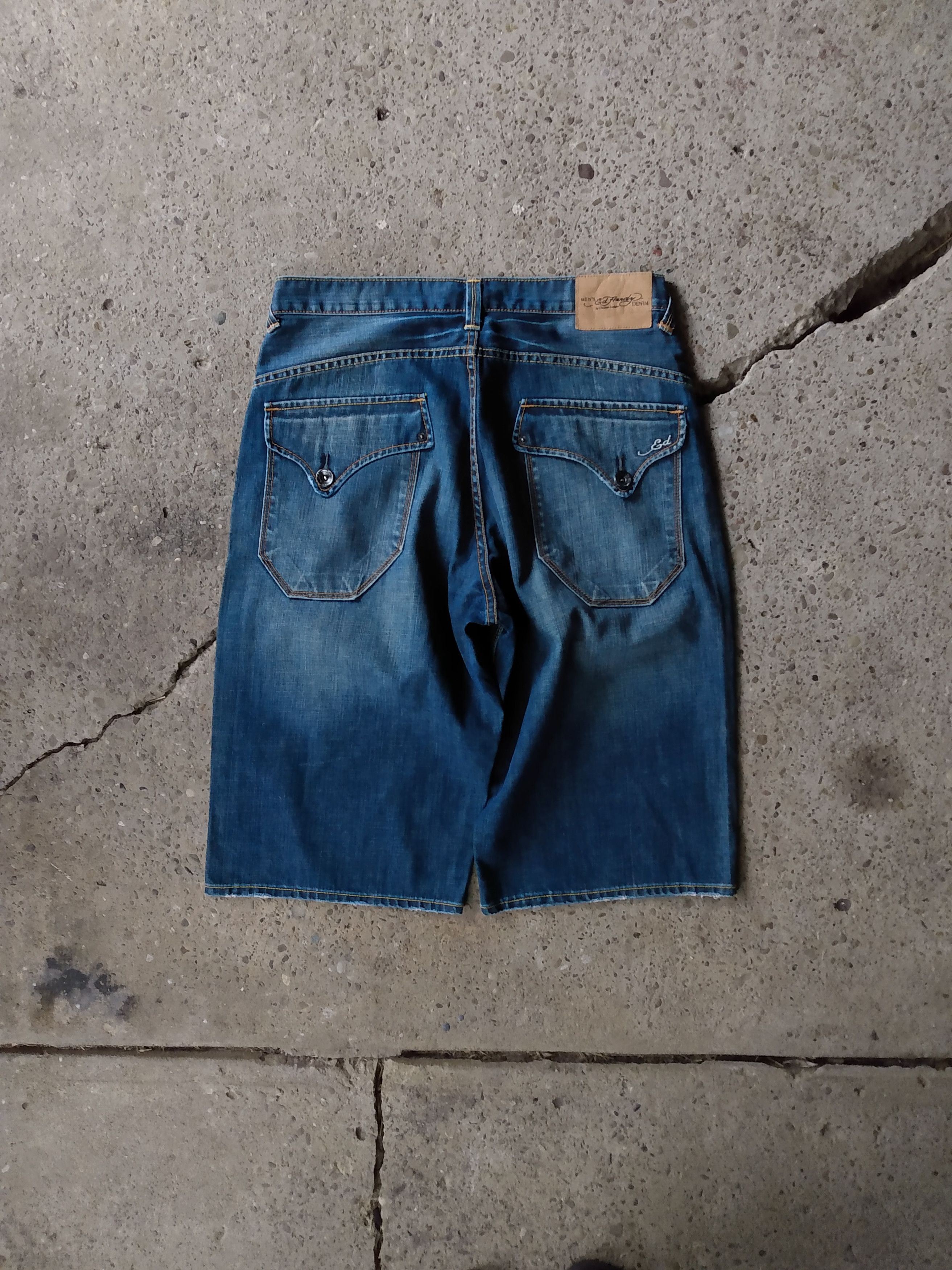 Affliction × Ed Hardy × Southpole Ed hardy jorts y2k grunge baggy flap ...