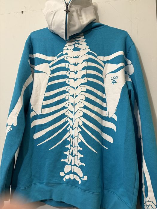 Vintage LRG SKELETON DEAD SERIOUS FULL ZIP HOODIE BLUE LARGE | Grailed
