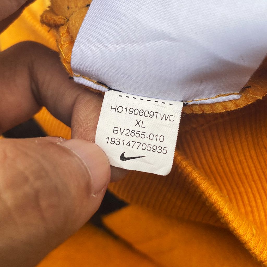 Nike Reworked Nike Patchwork Hoodie Black Mustard | Grailed