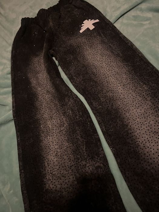 Vertabrae RARE vertebrae black rhinestone sweatpants | Grailed