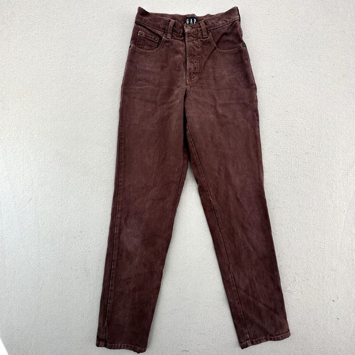 Gap VINTAGE Gap Jeans Womens 1 Long Classic Fit Leg Brown Denim Made in ...
