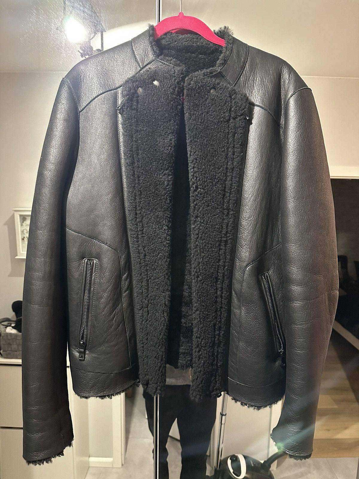 Balmain Balmain shearling biker jacket | Grailed