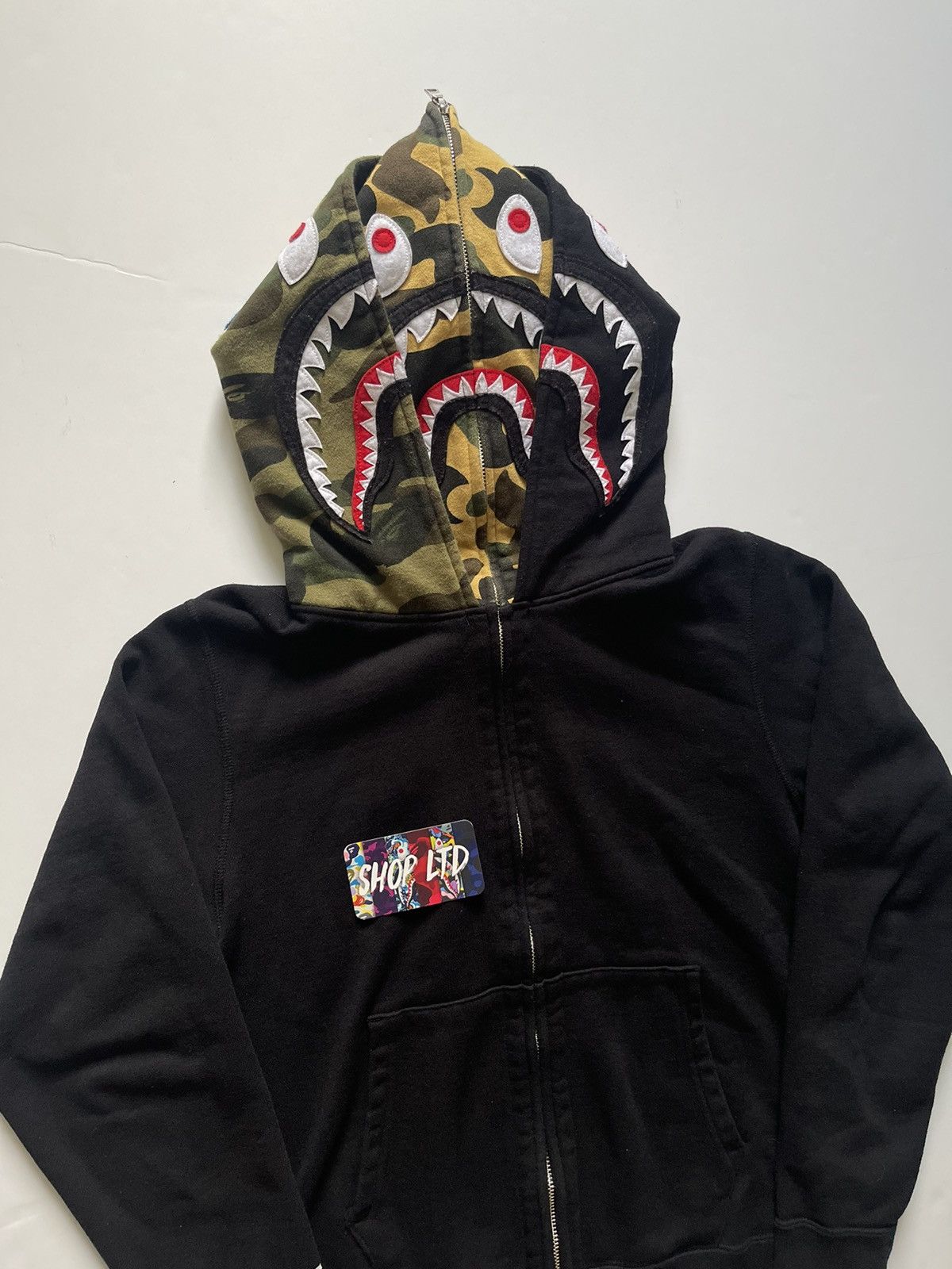 Bape A Bathing Ape Black Double Shark Hoodie | Grailed