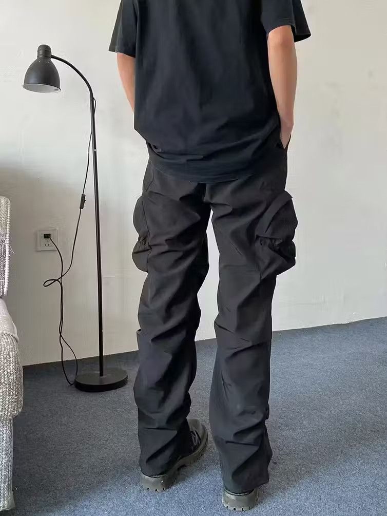 Designer × Streetwear × Vintage baggy pleated flared stack cargo pants ...