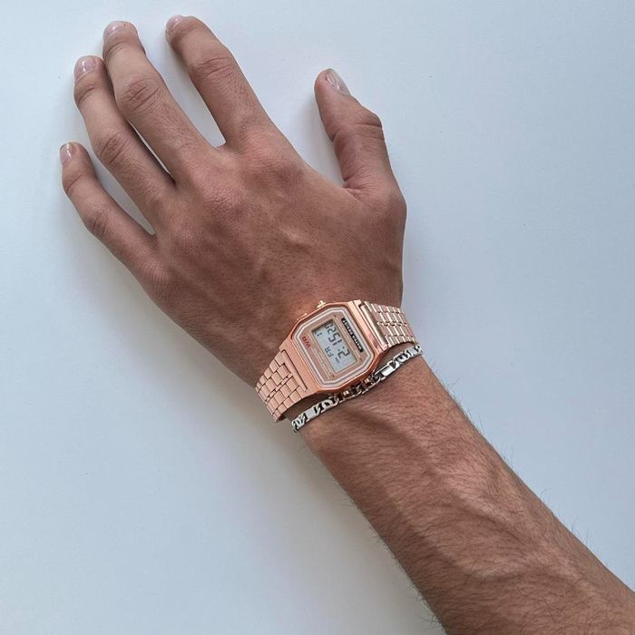 Casio Y2K 2000s vintage rose gold stainless steel digital watch | Grailed