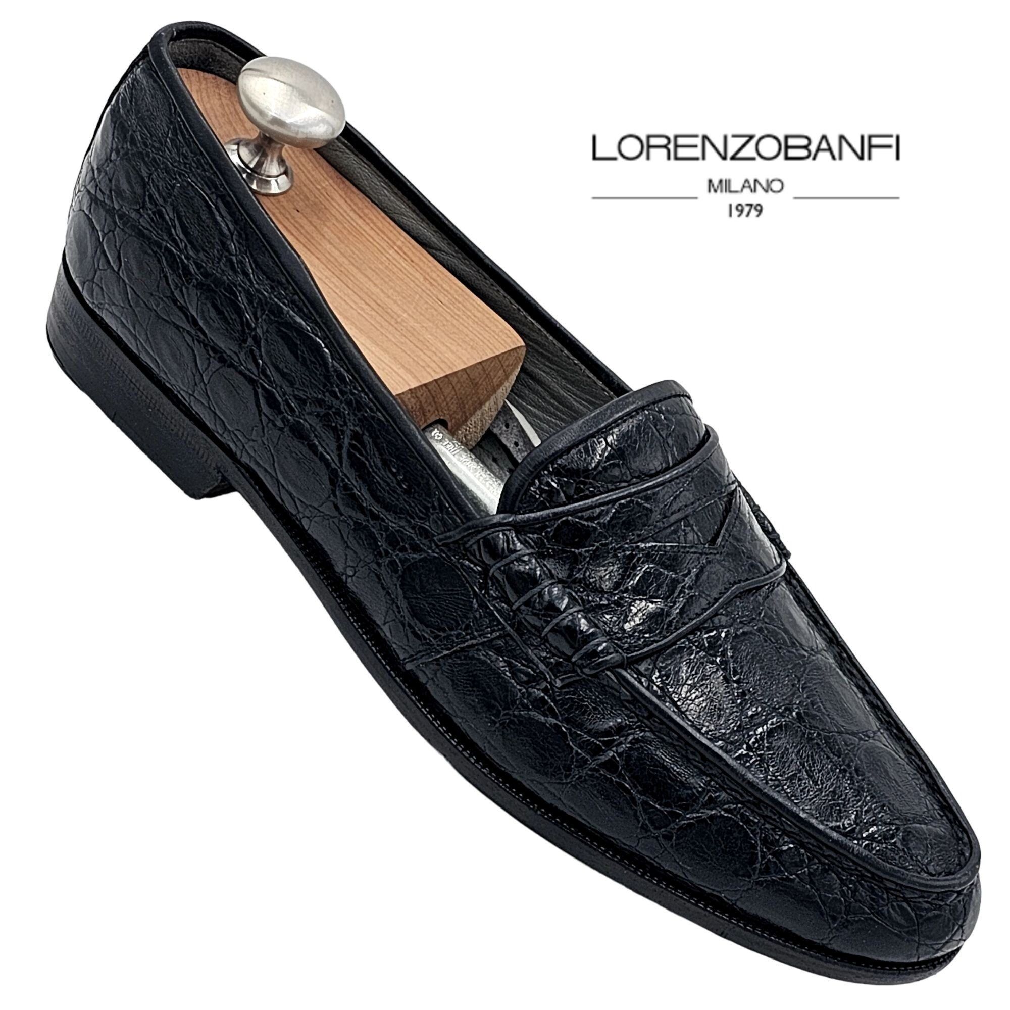 Lorenzo Banfi Vintage Lorenzo Banfi Mens 7.5 Exotic Full Crocodile ...