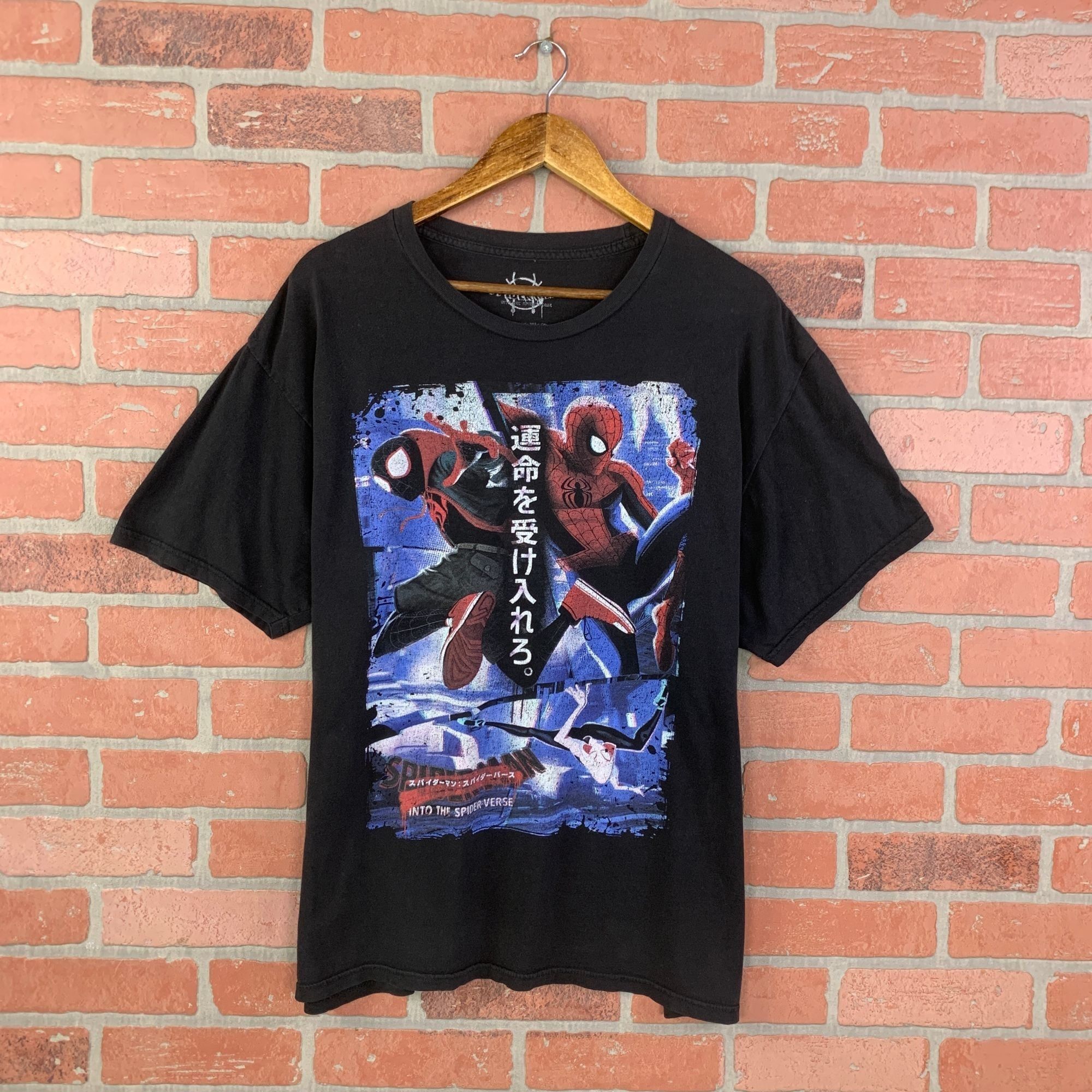 Marvel Comics Spider Man Into The Spider Verse Japanese Poster T-Shirt ...