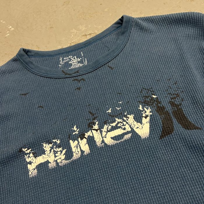Hurley Y2K Hurley Bats Punk Blue Grunge Thermal Skate Longsleeve | Grailed