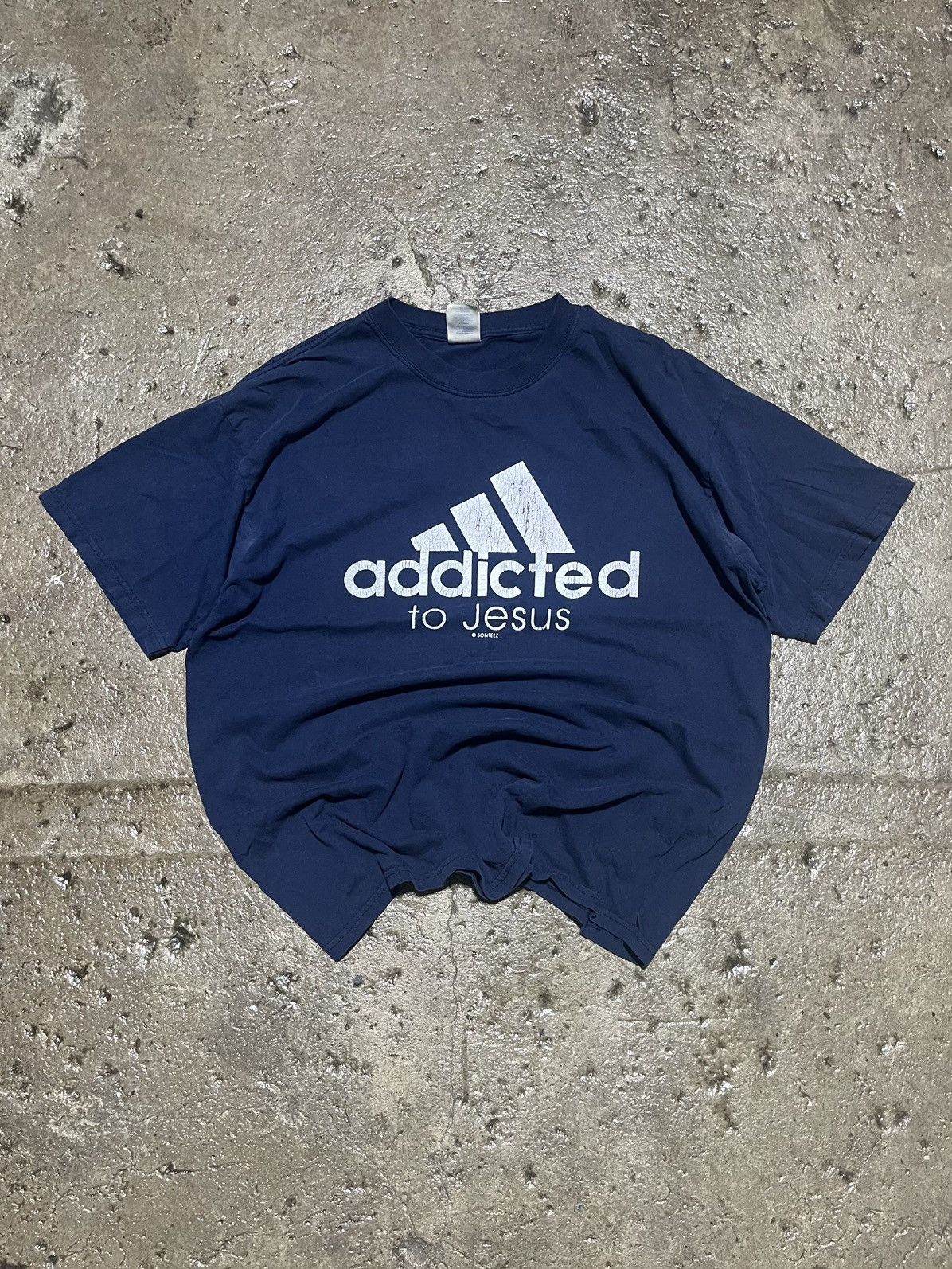 Adidas × Streetwear × Vintage Vintage 90s Adidas Jesus Thrashed Bootleg ...