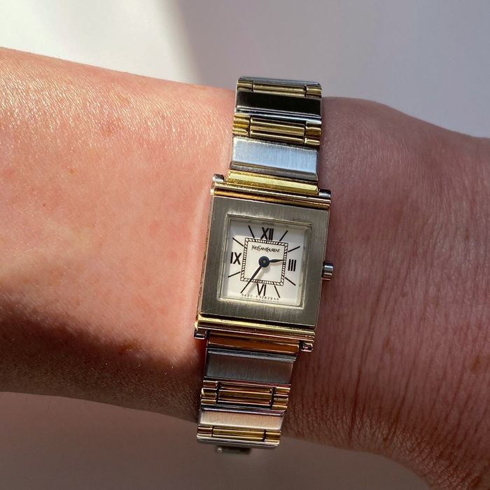 Vintage Yves Saint Laurent 90s Two Tone Square Watch | Grailed