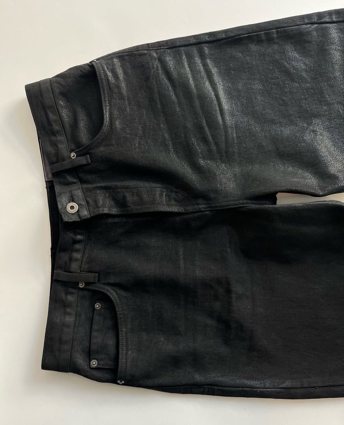 K-Two Studios Coated black waxed K-Two baggy jeans | Grailed