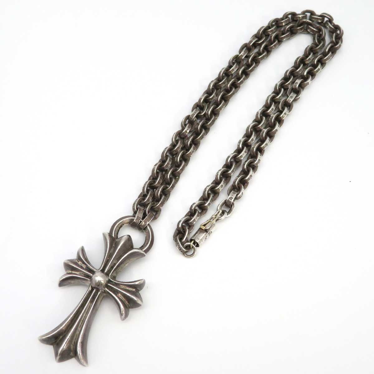Chrome Hearts Chrome Hearts Small Cross + Paper Chain Combo Necklace ...