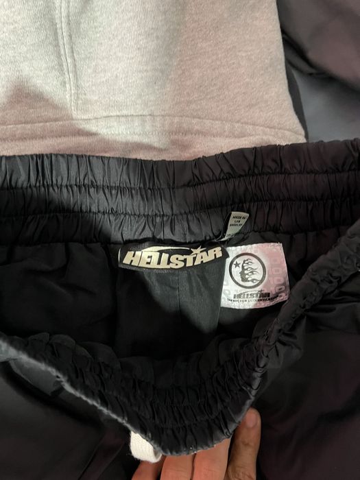HELLSTAR BLACK HELLSTAR TRACK PANTS X WAXED NYLON PANTS | Grailed