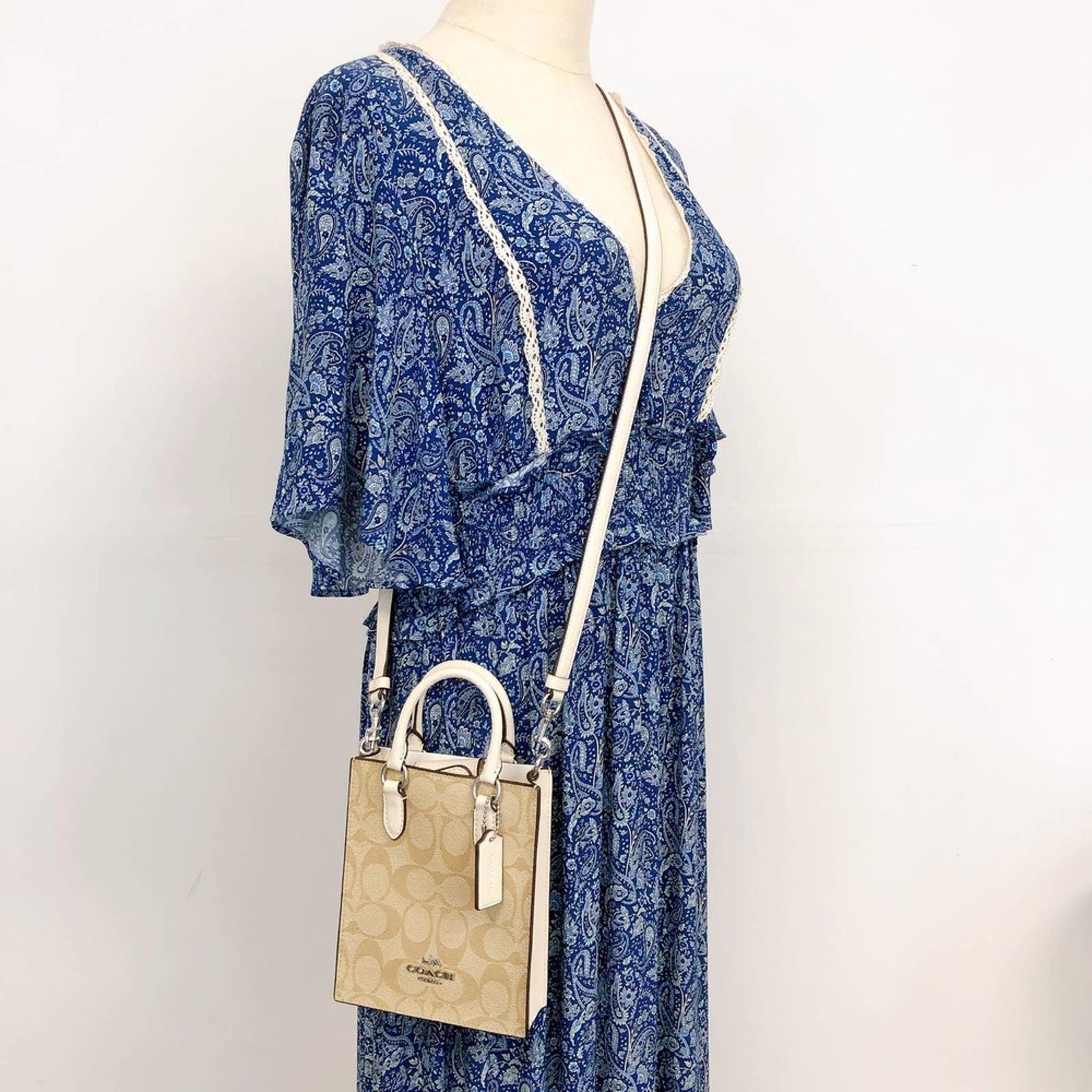 Coach Coach CJ494 North South Mini Tote In Signature Canvas chalk | Grailed