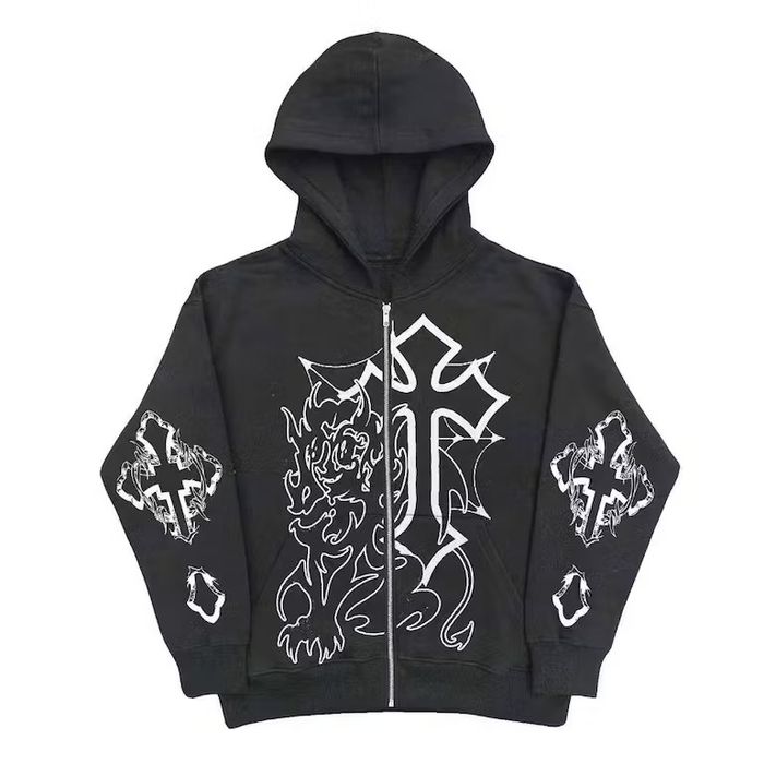 Designer Opium Cross Y2K Zip Hoodie | Grailed
