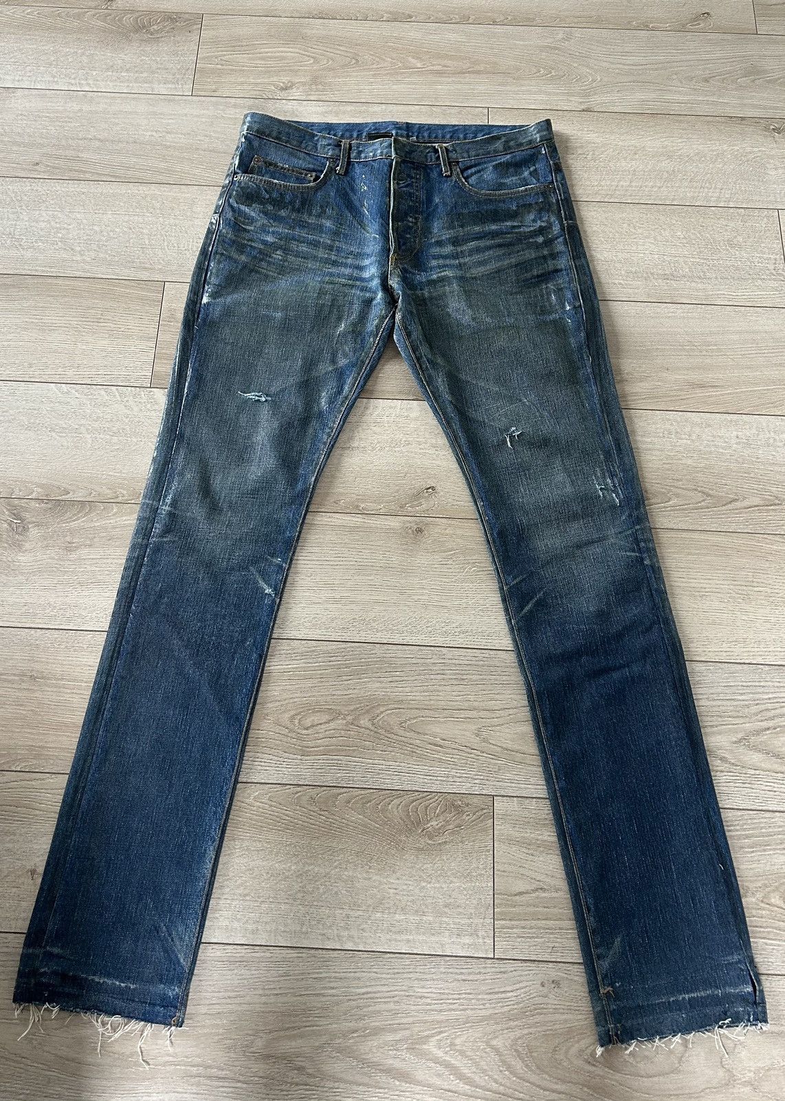 Dior × Hedi Slimane dior luster waxed jeans | Grailed