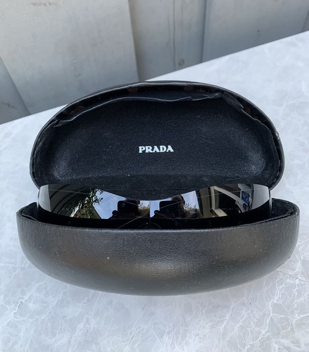 Vintage 2000s Prada Sunglasses Vintage Chrome Wave Flame 58F Rimless ...