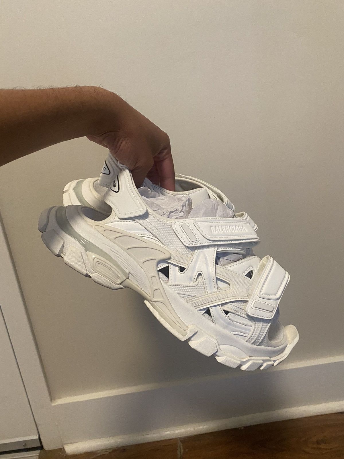 Balenciaga Balenciaga Track Sandals - Frost White | Grailed