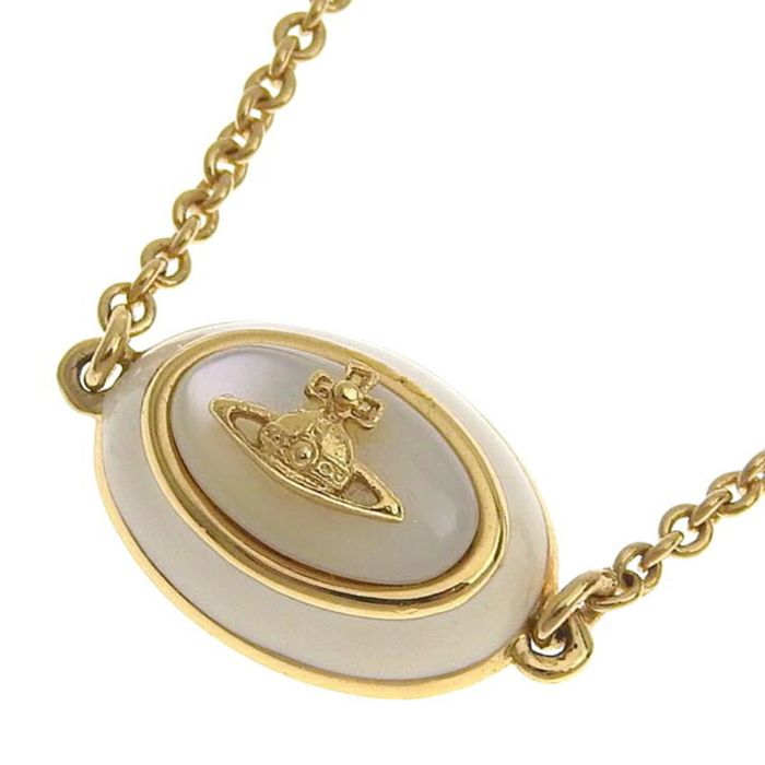 Vivienne Westwood Vivienne Westwood Orb Motif Oval Bracelet White ...