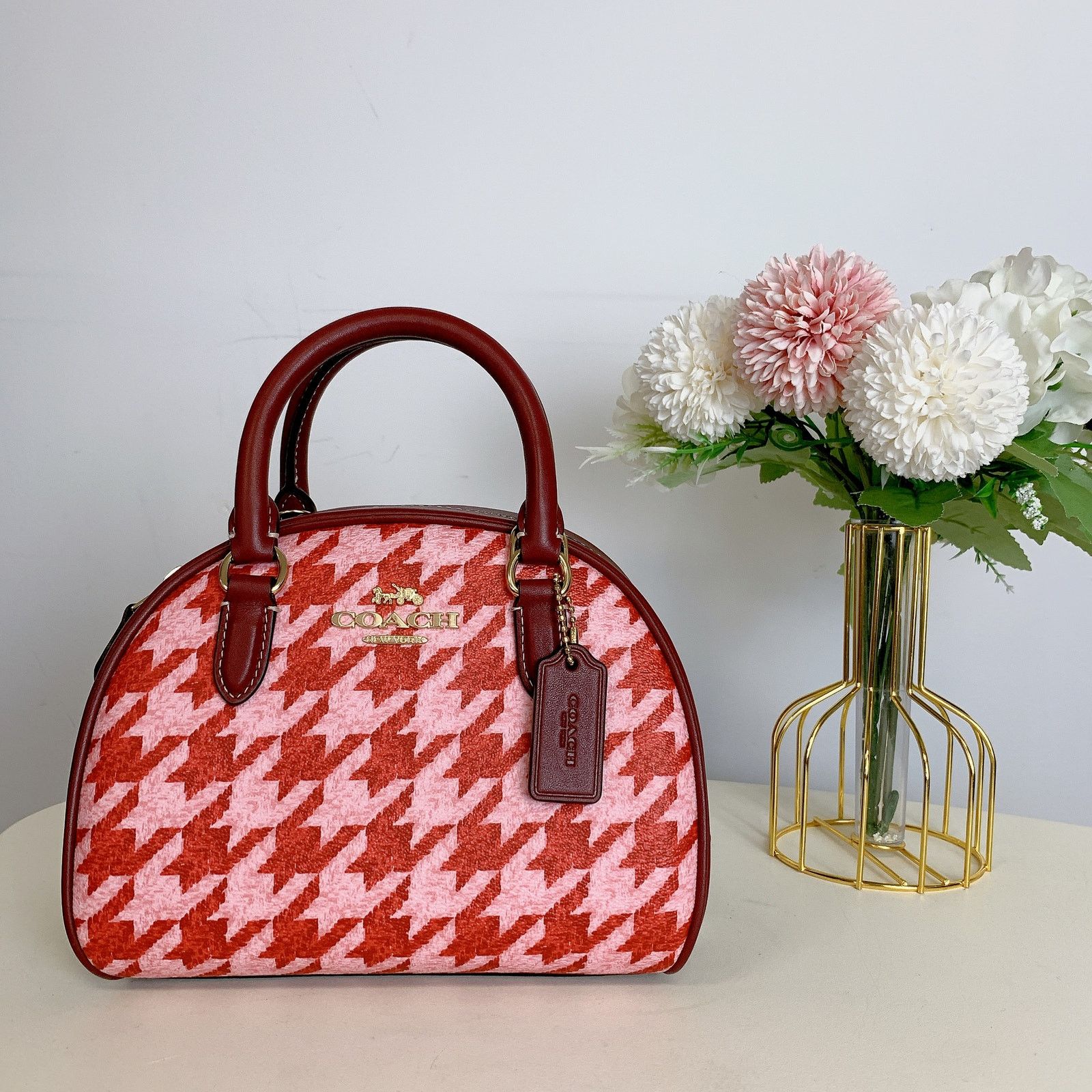 Coach Coach CJ628 Sydney Satchel With Houndstooth Print IN | Grailed