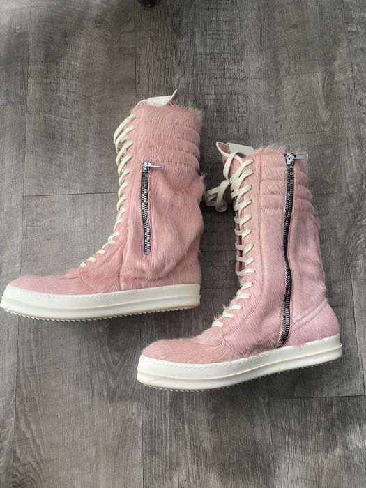 Rick Owens Rick owens pink pony hair cargobasket | Grailed