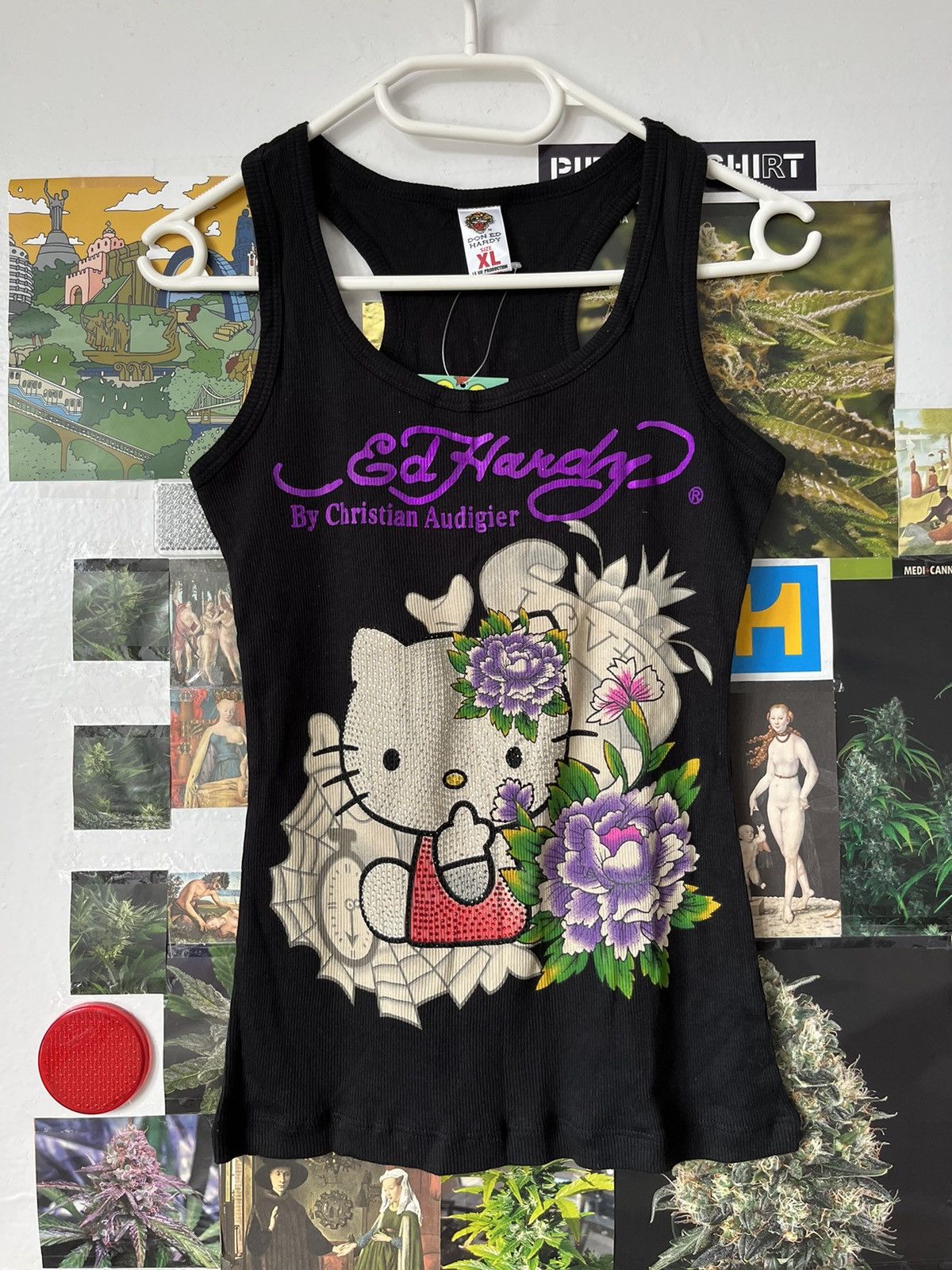Custom Custom Ed Hardy x Hello Kitty Tank Top y2k core | Grailed