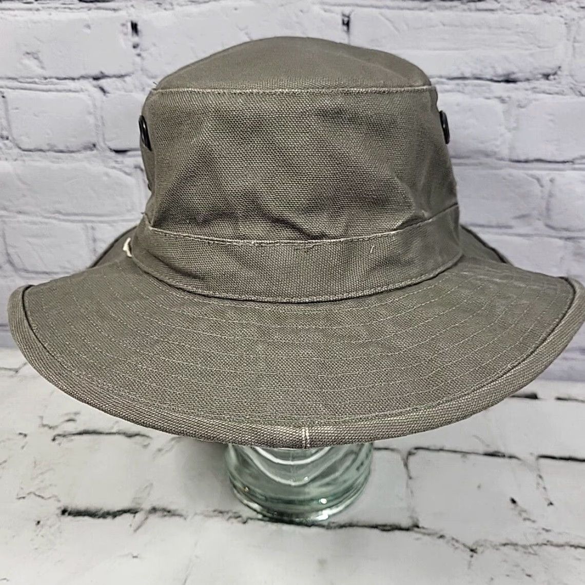Tilley Large Size 7 3/8 Grey Canvas Duck Boonie Explorer Snap Up Hat ...