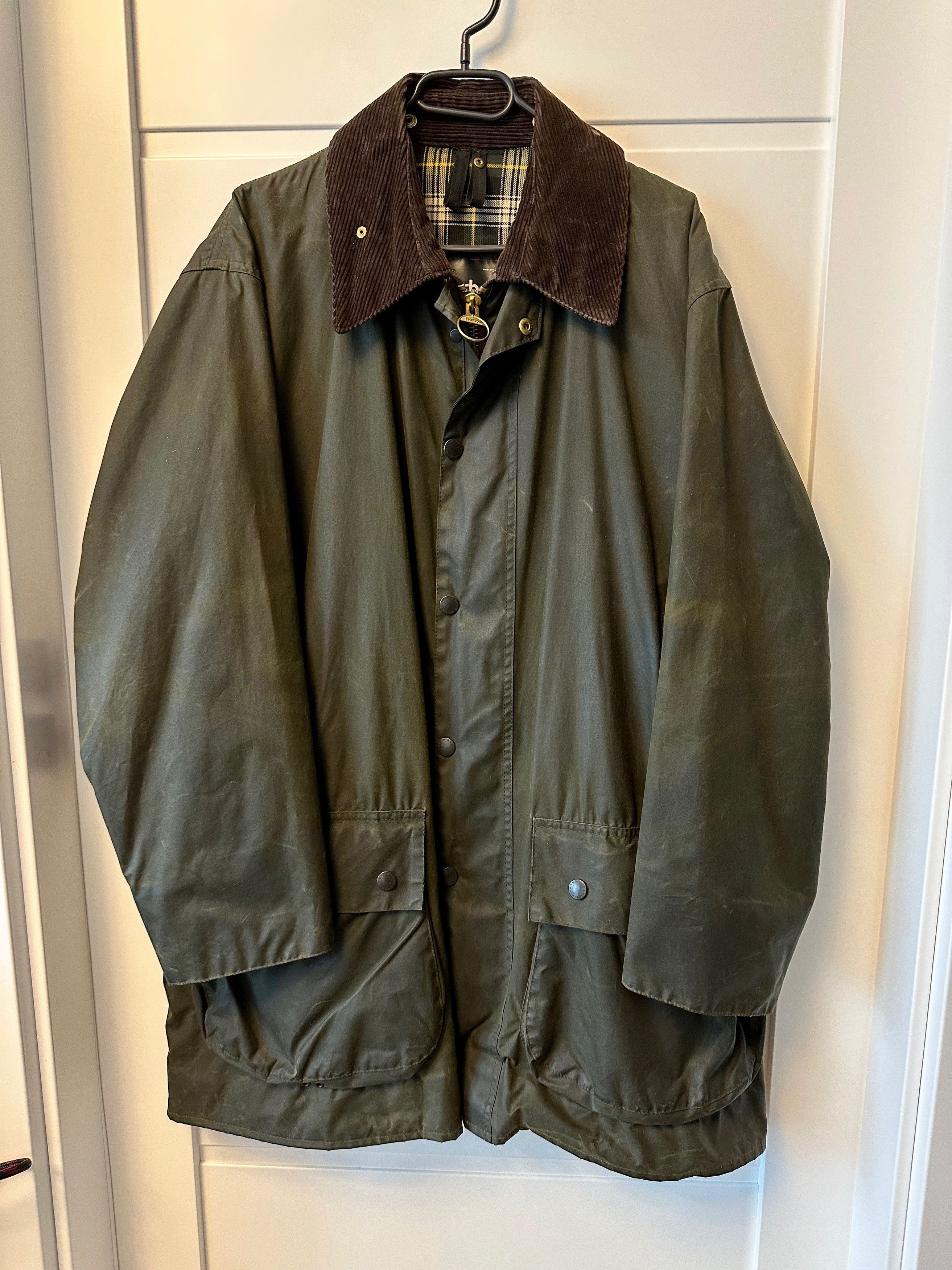 Barbour BARBOUR A200 Border Jacket C44 / 112 cm Olive wax jacket | Grailed