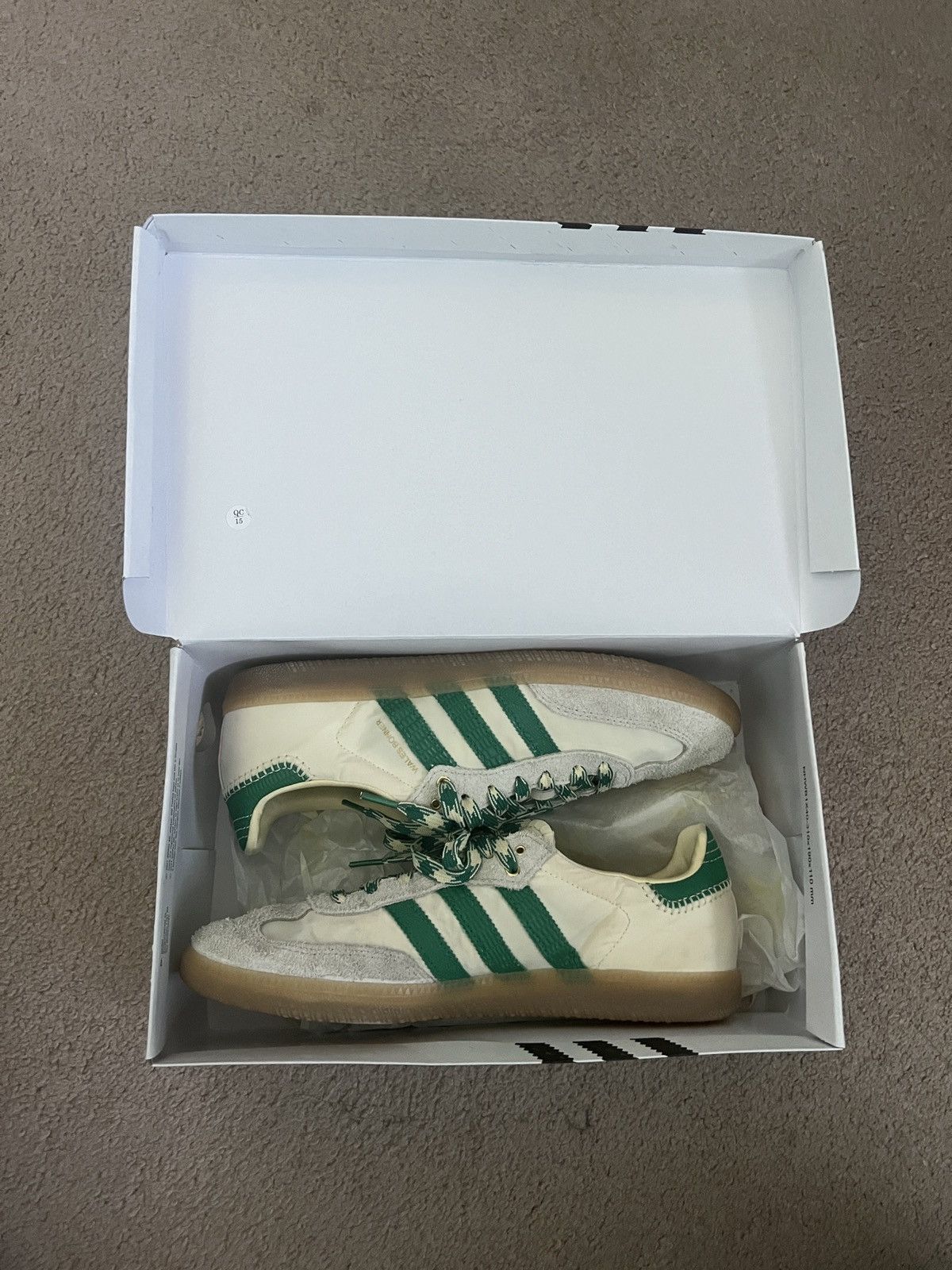 Adidas samba 'cream white/bold green' | Grailed