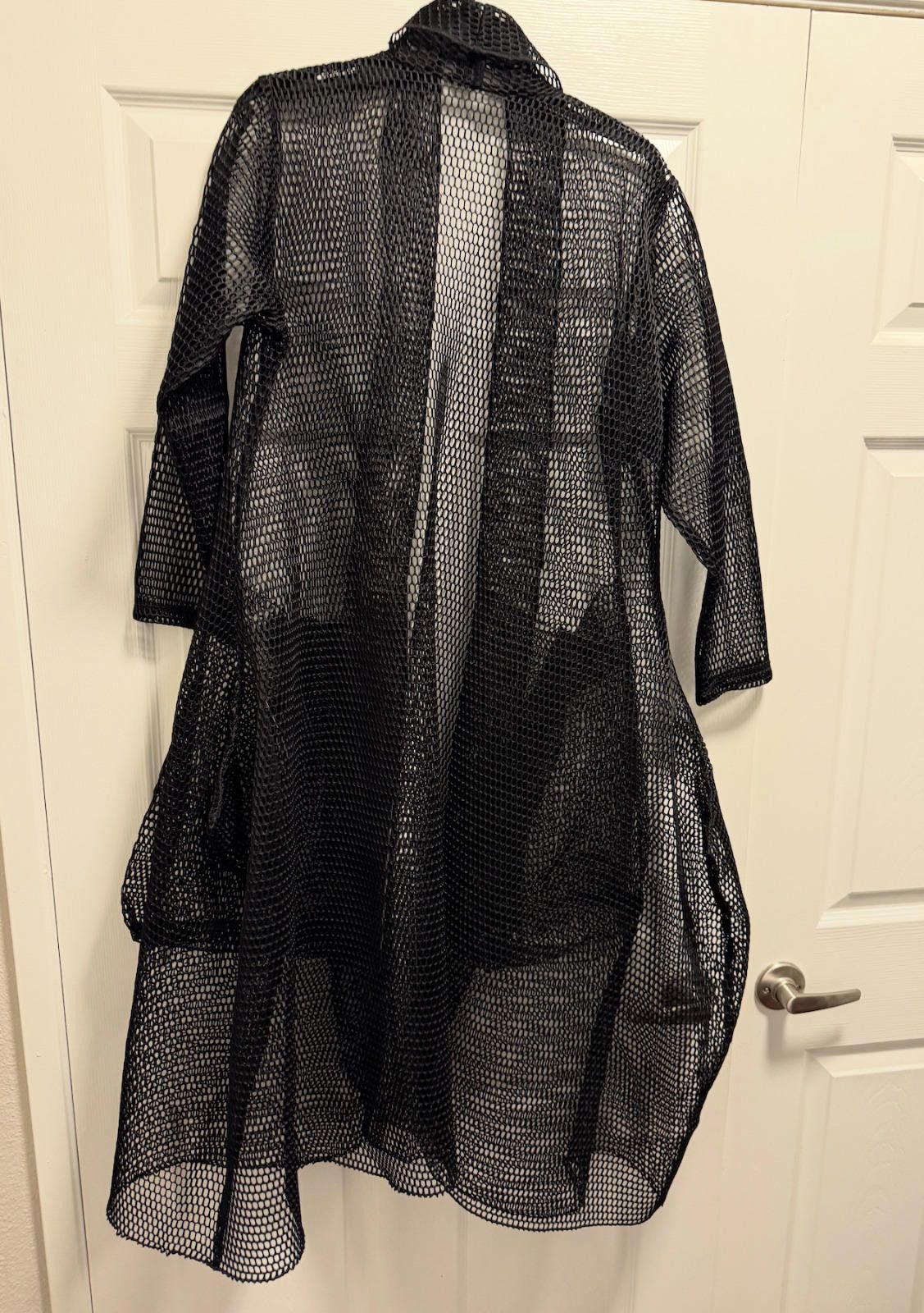 Designer HEYDARI BLACK MESH DUSTER CARDIGAN | Grailed