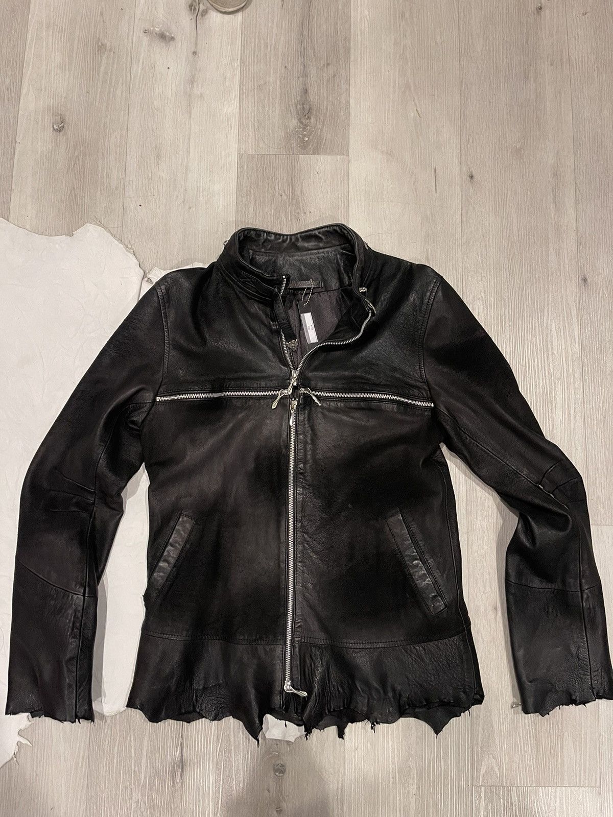 14th Addiction 14th addiction leather crosszip jacket | Grailed