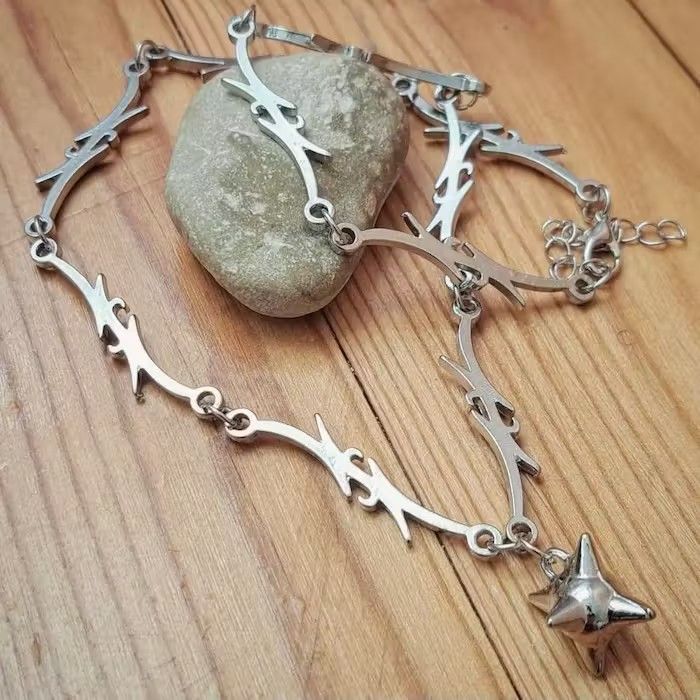 Cuban Link Chain Thorn Pendant Chain Necklace | Grailed