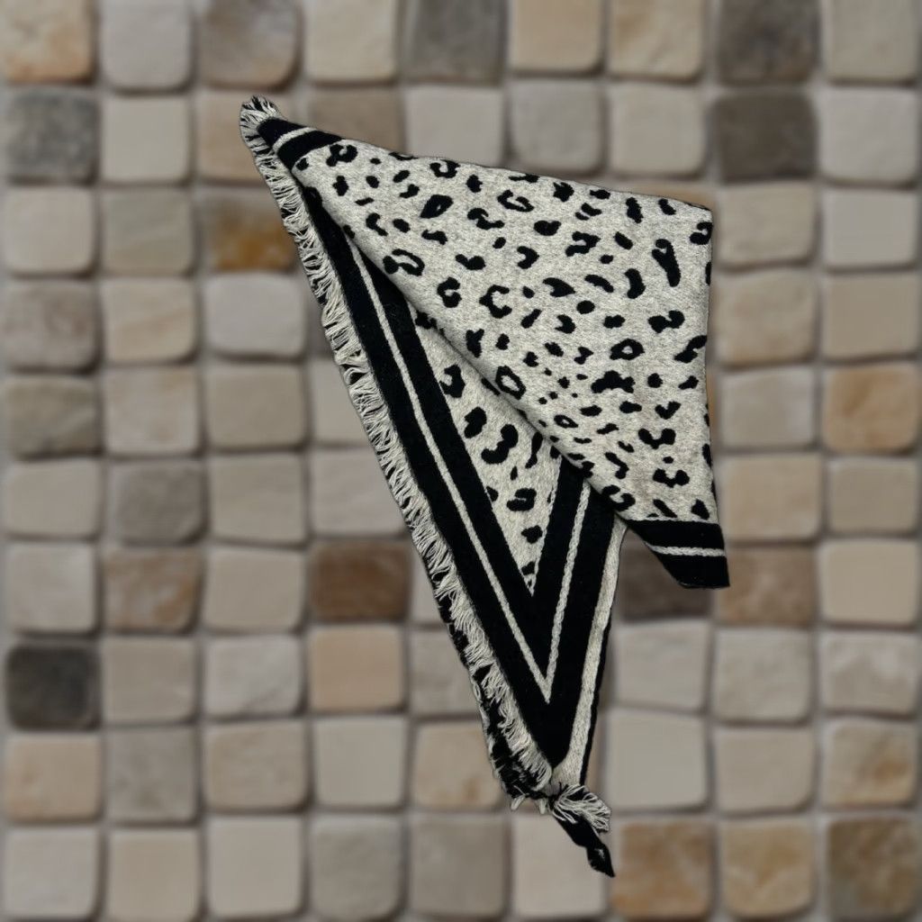 Anthropologie Anthropologie Pilcro Triangle Scarf OS White Leopard ...