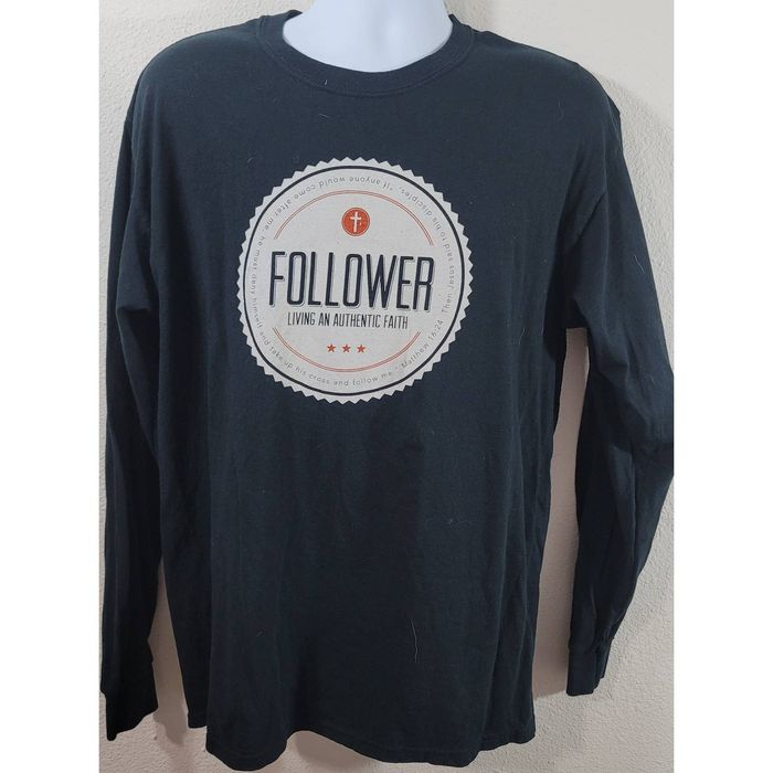 Gildan Gildan Black Follower Living Authentic Faith Shirt Large | Grailed