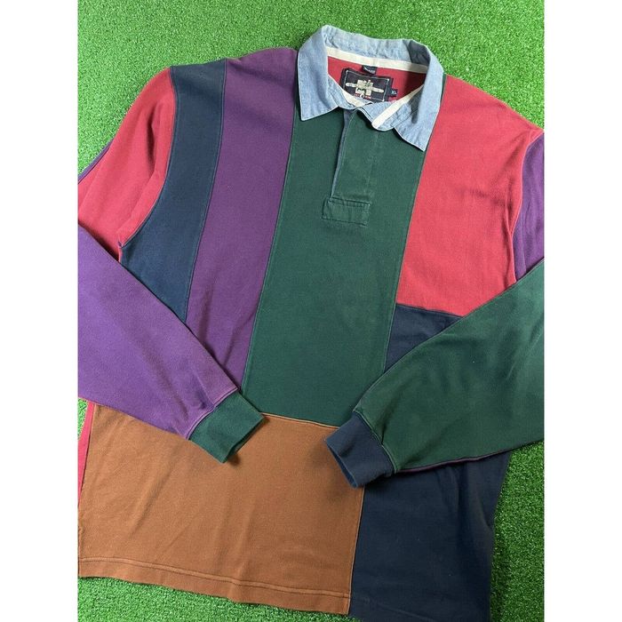 Vintage Vintage 90s Color Block Heavy XL Rugby Polo Multicolor Shirt ...