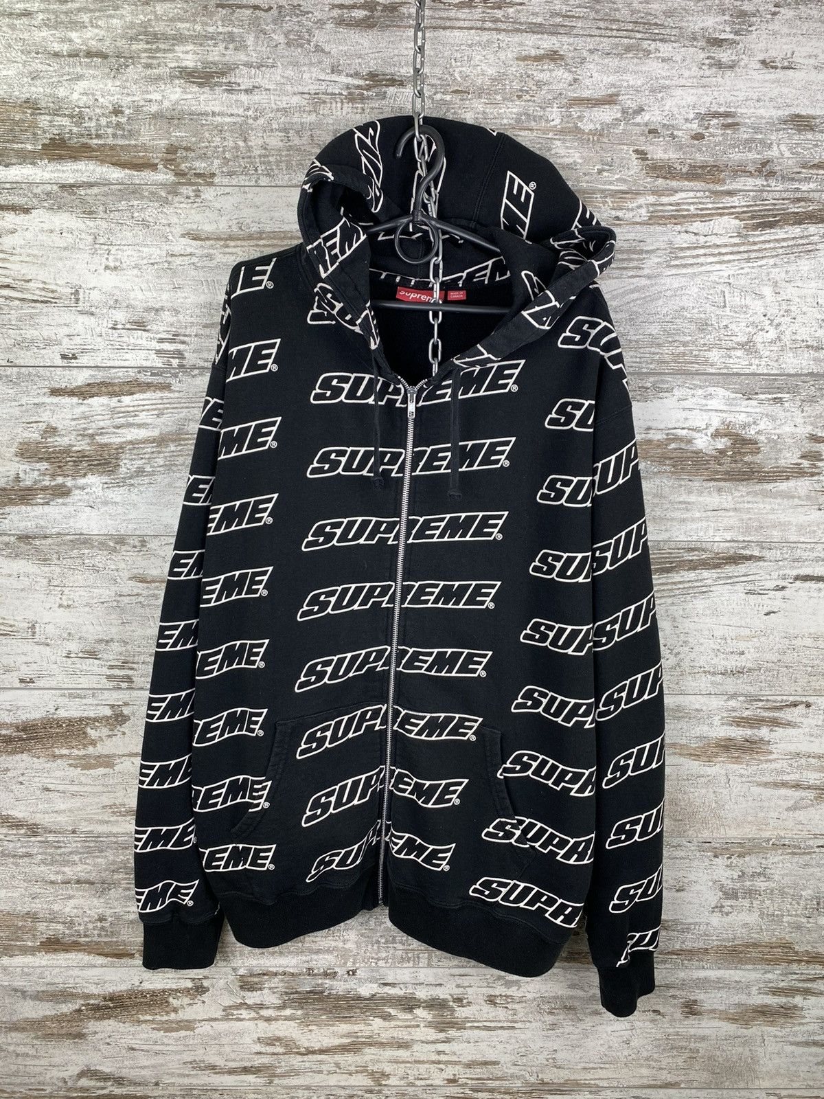 Supreme Mens Vintage Supreme monogram zip Hoodie streetwear y2k rare ...