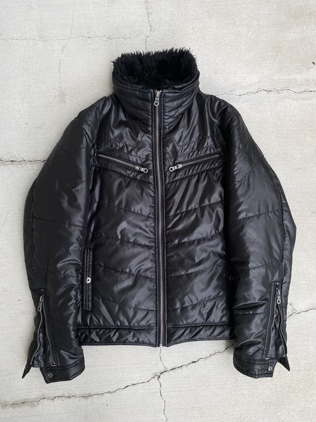 Archival Clothing Astro Puffer Jacket Japanese Moto Bomber Fur Zip Up ...