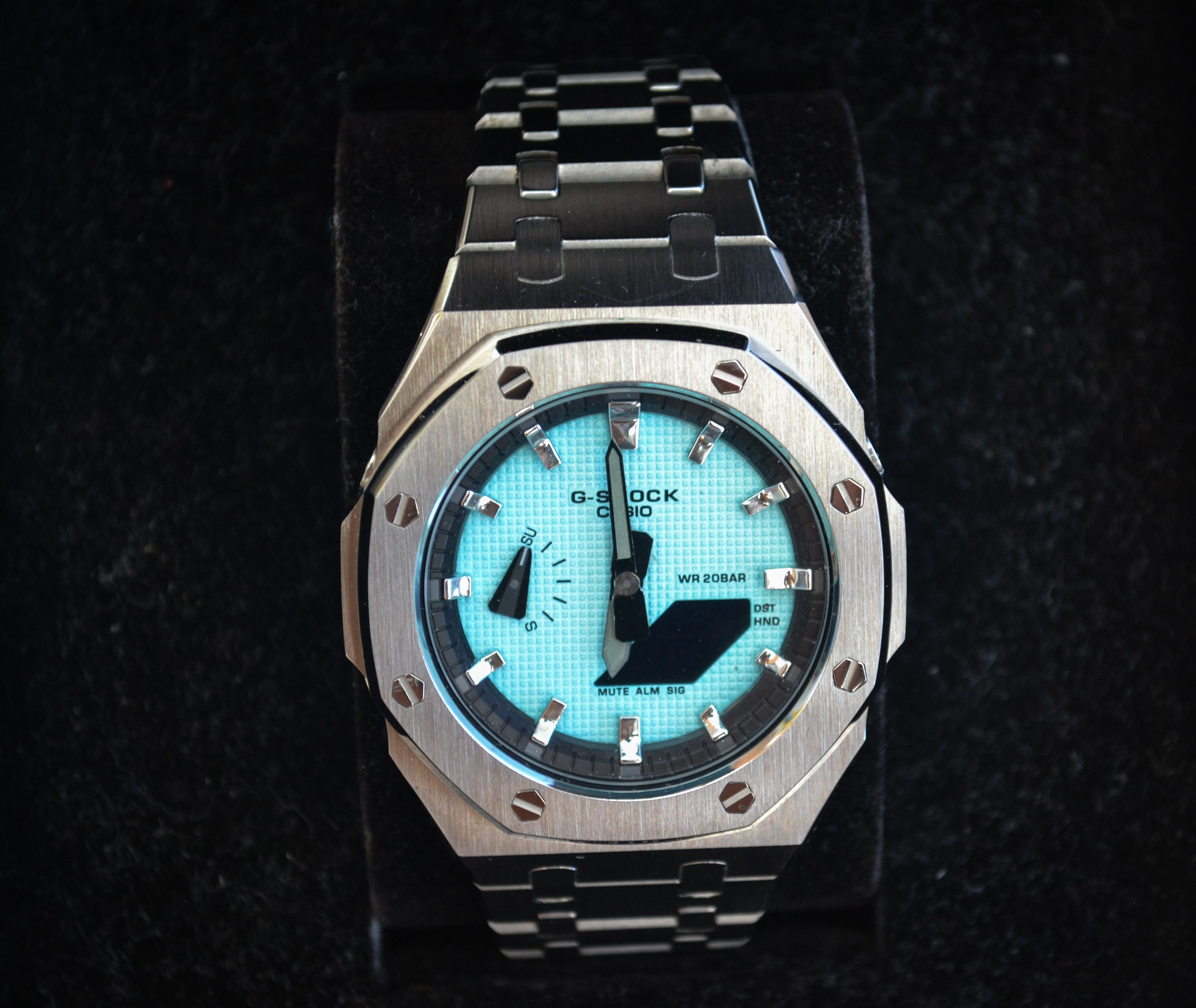 Casio Custom Casio G-Shock Silver Case Bracelet Tiffany Blue Dial | Grailed