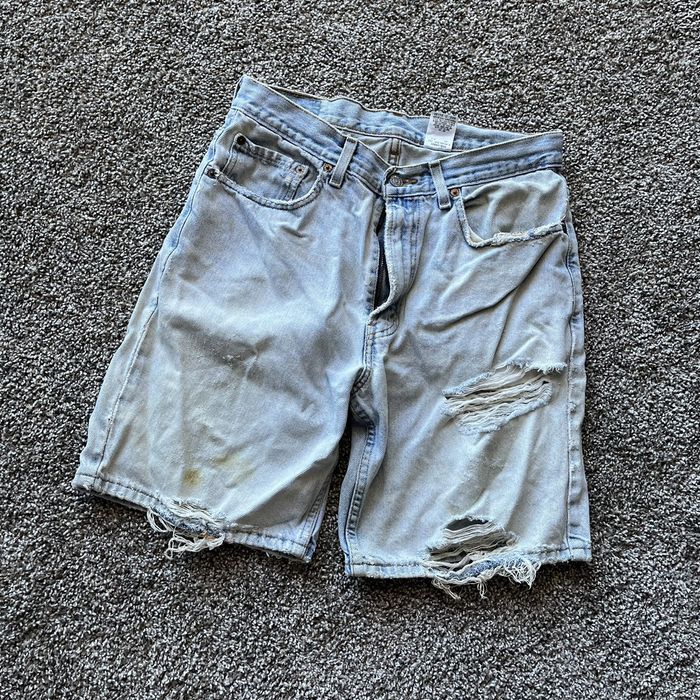 Vintage Vintage 90s Levis Baggy Jorts Jean Shorts 30 DISTRESSED | Grailed