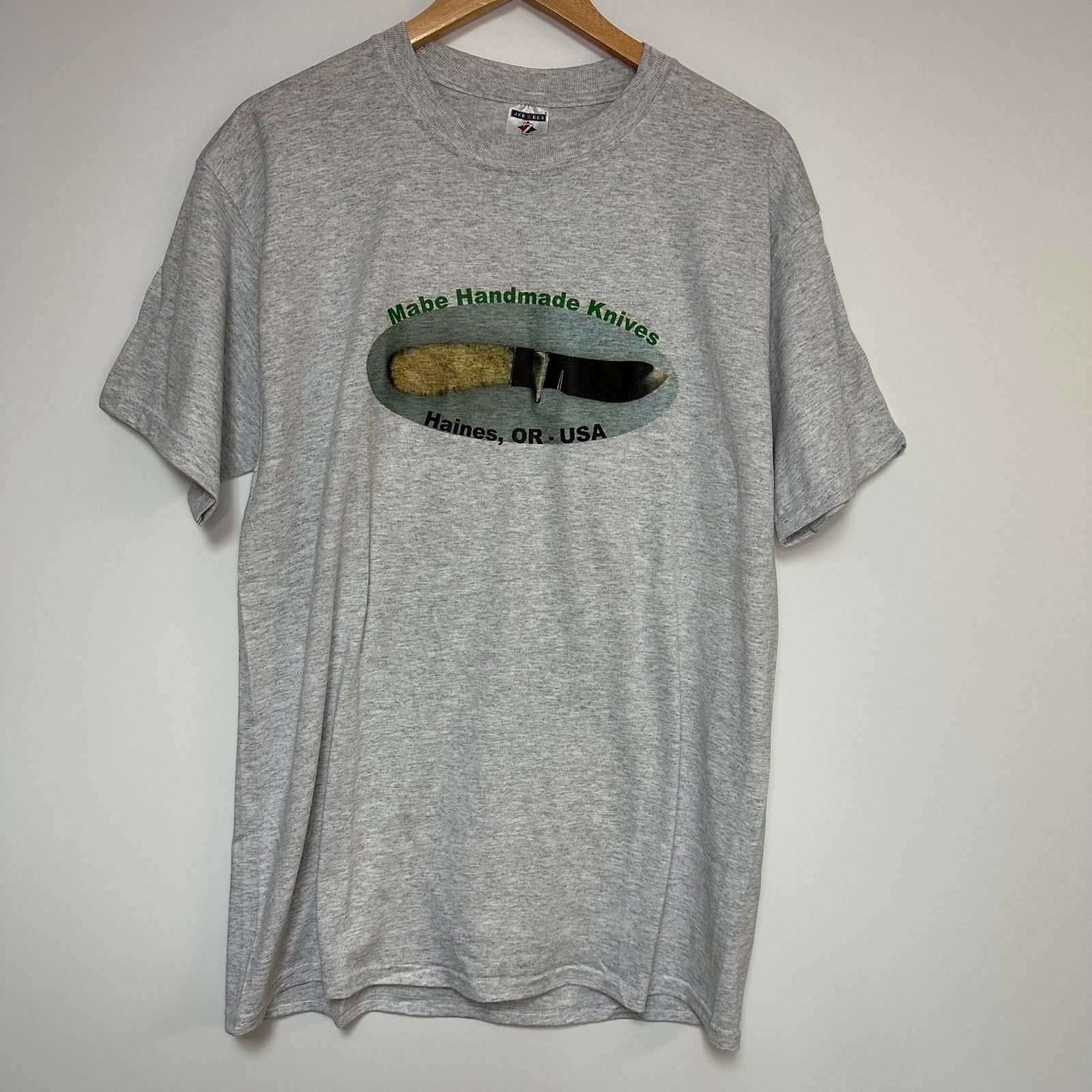 Vintage Vintage Knife Shirt 90s Knives Handmade Goods Vtg Gray Tee ...