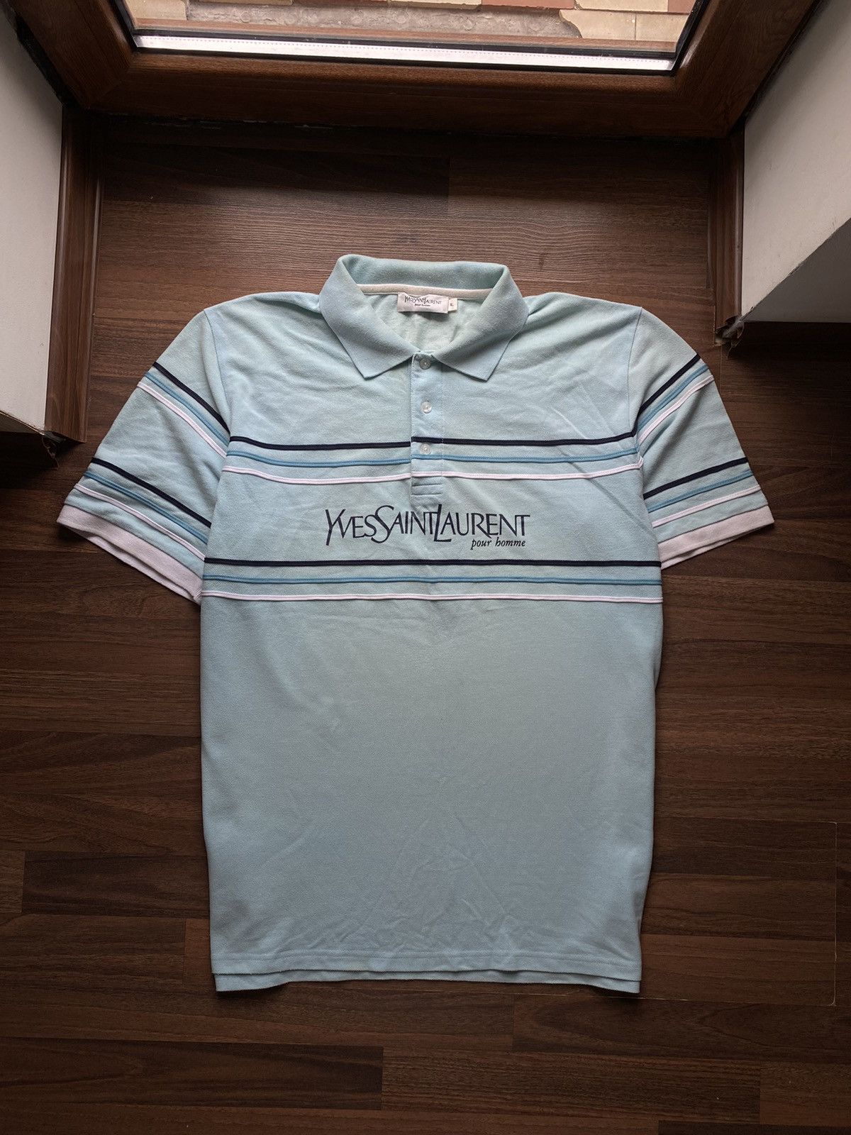 Vintage Yves Saint Laurent Polo Big Logo YSL Grey Vintage 90s | Grailed