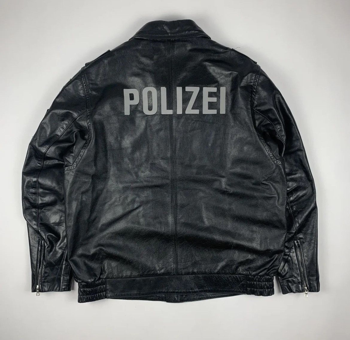 Police × Vintage Polizei Leather Jacket German Police 1990’s | Grailed
