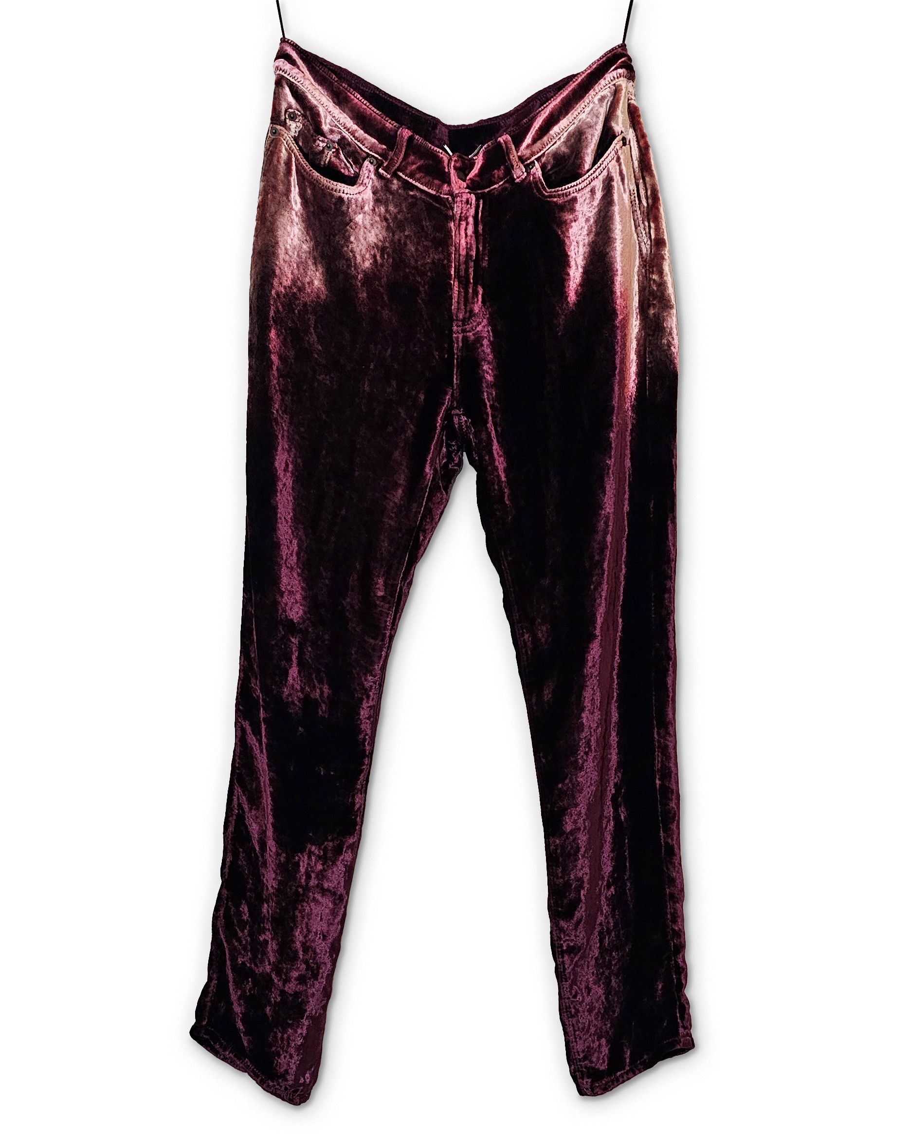Saint Laurent Paris SS20 Burgundy Velvet Trousers | Grailed
