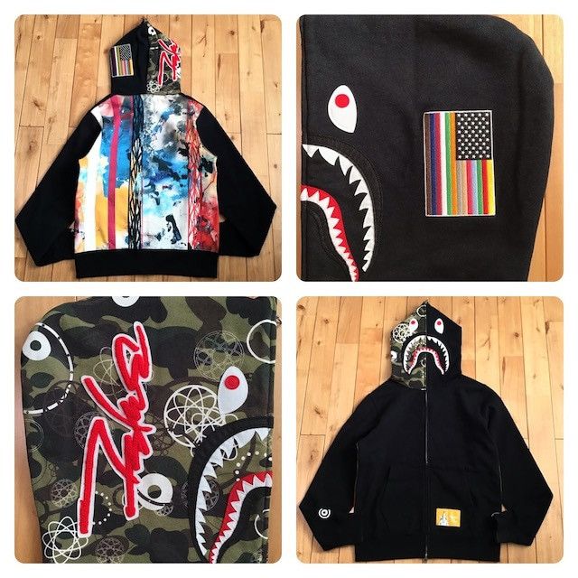 Bape × Futura BAPE × Futura Shark Full Zip Hoodie a bathing ape | Grailed